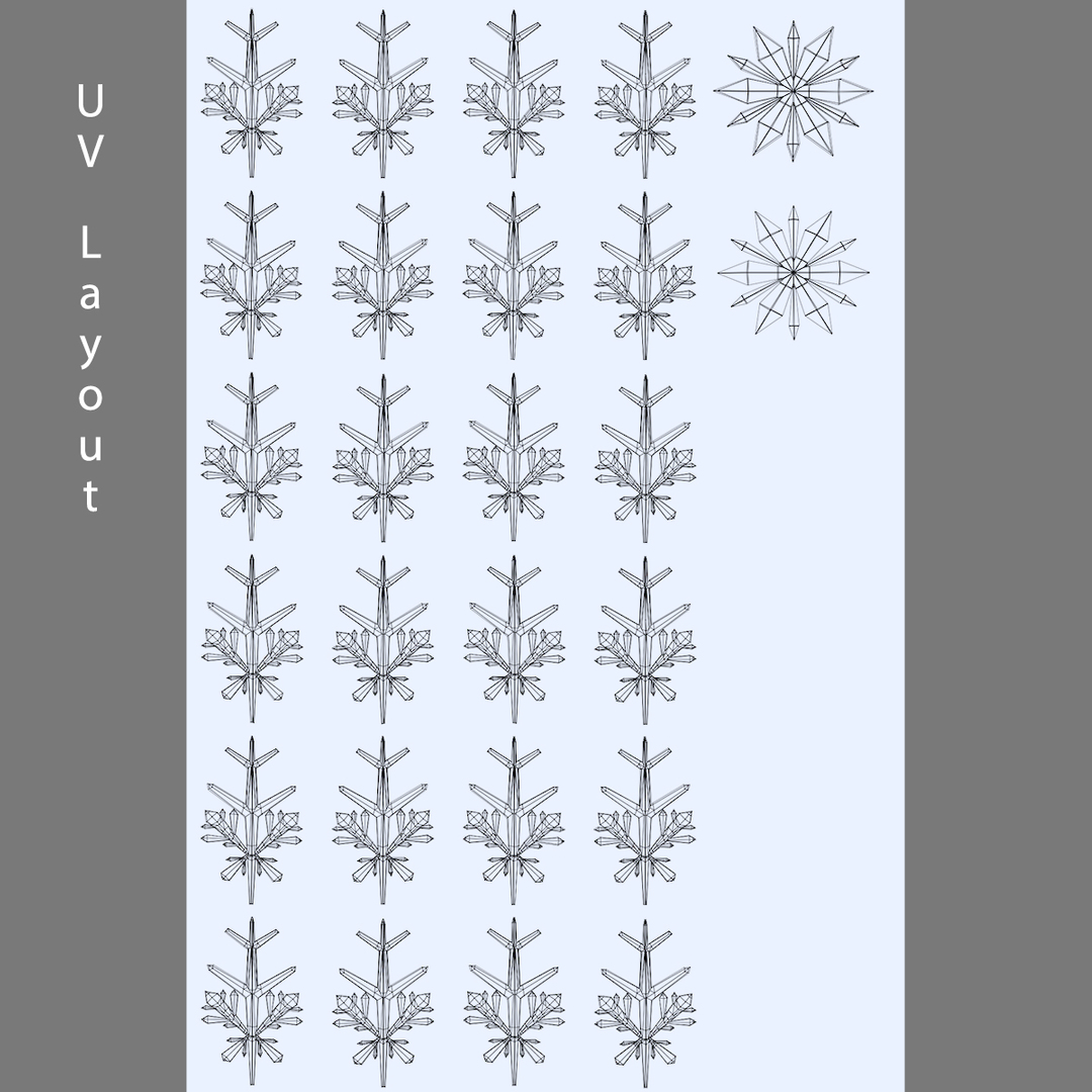 3d snow snowflake model