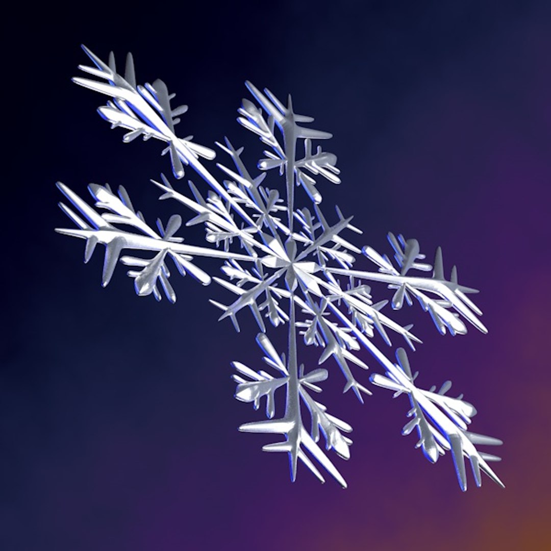 3d Snow Snowflake Model
