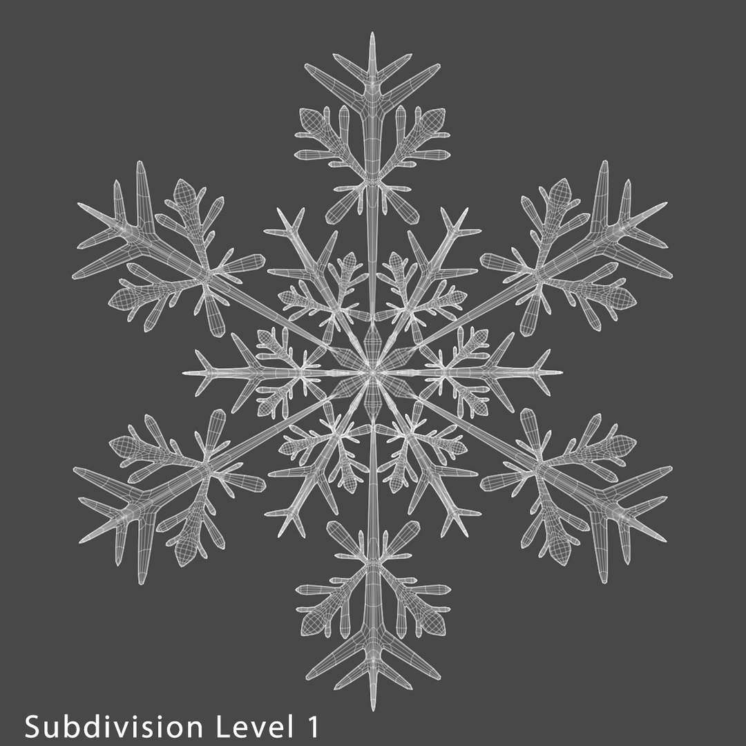 3d snow snowflake model