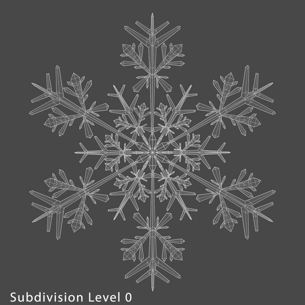 3d snow snowflake model