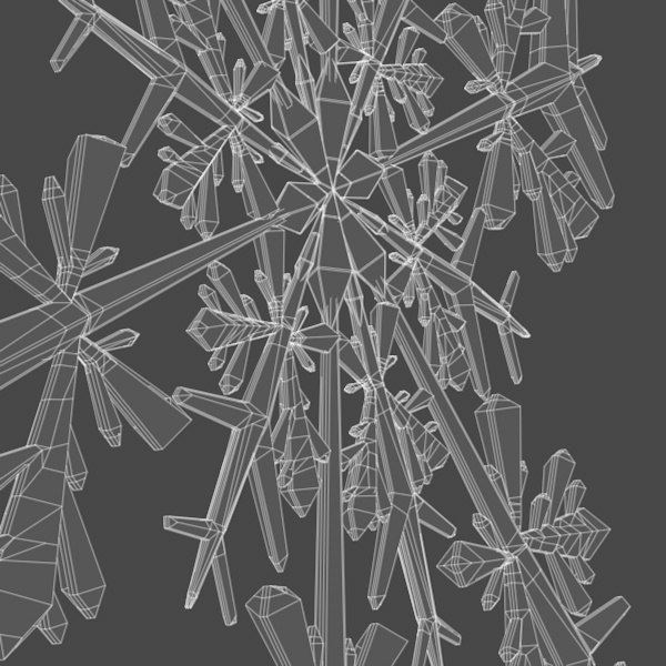 3d snow snowflake model