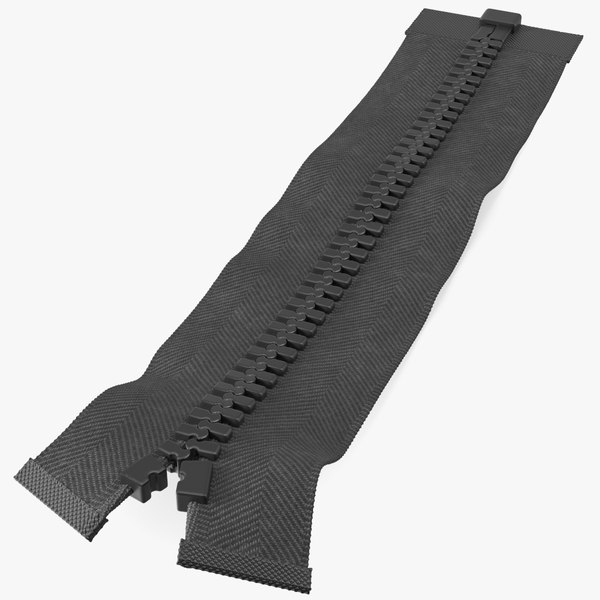 Close Zipper without Slider Black 3D model - TurboSquid 1796053