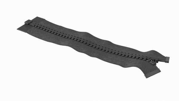Close Zipper without Slider Black 3D model - TurboSquid 1796053