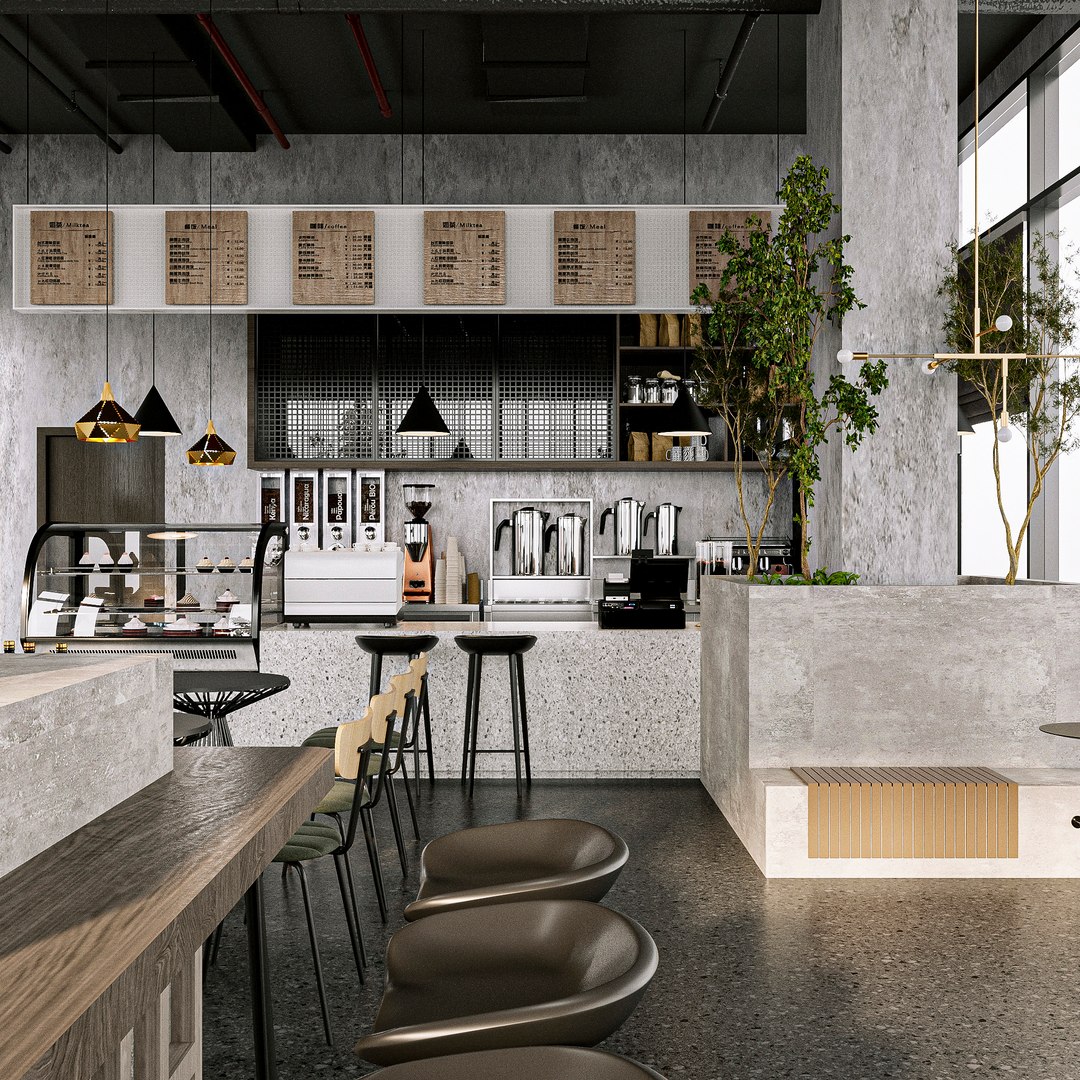 Modern Style Coffee Shop Design 02 3D Model - TurboSquid 1954677