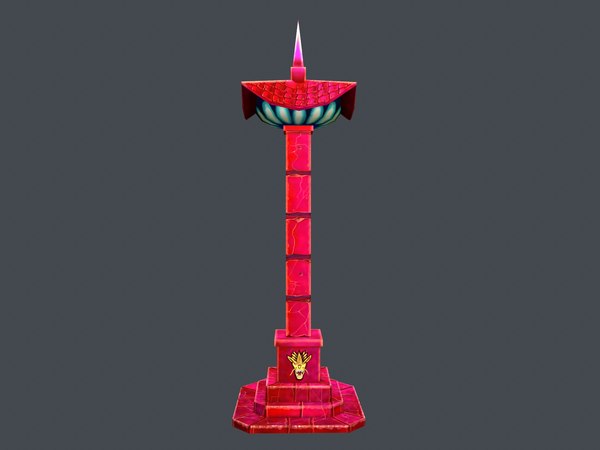 3d model stylize pillar red