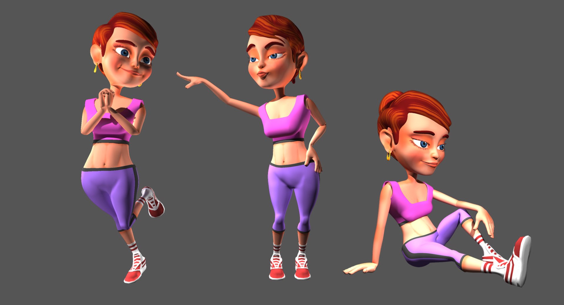 3d Model Girl Natasha Rigged Character