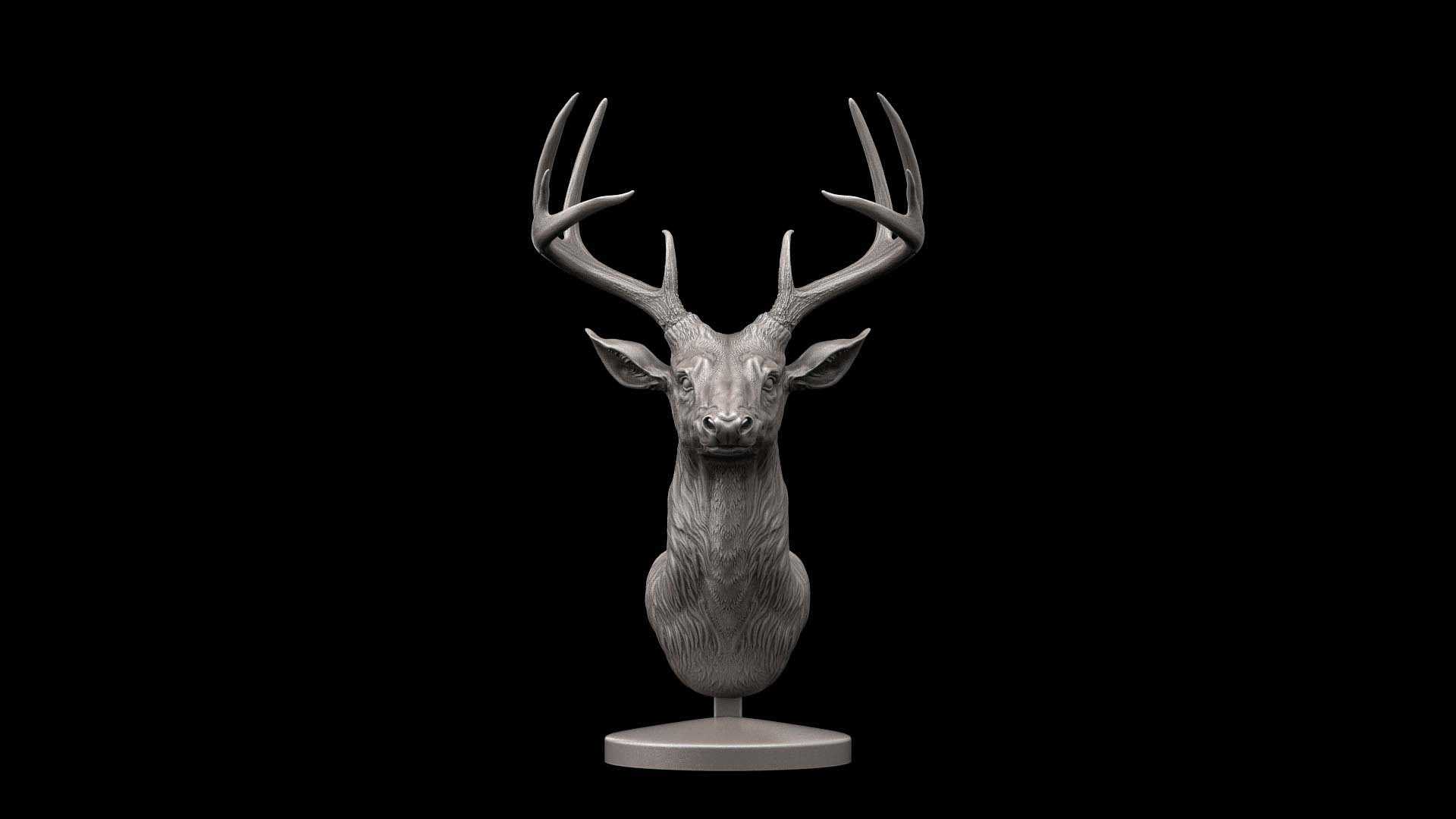 White Deer Head Statue