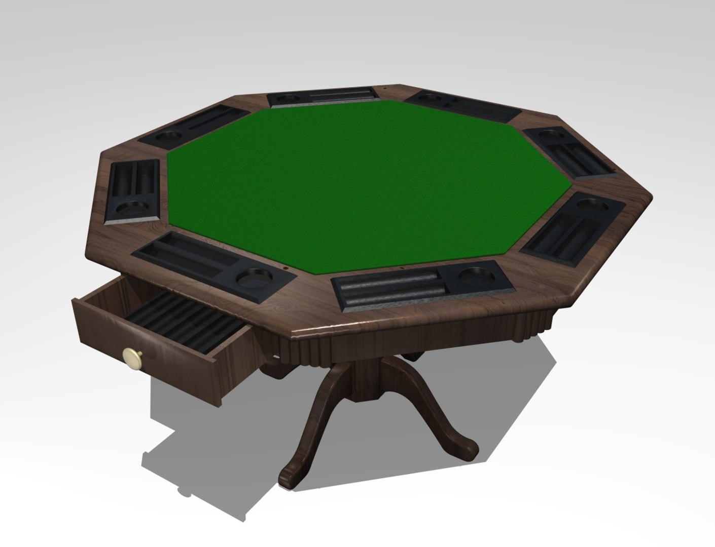 3d model card poker table
