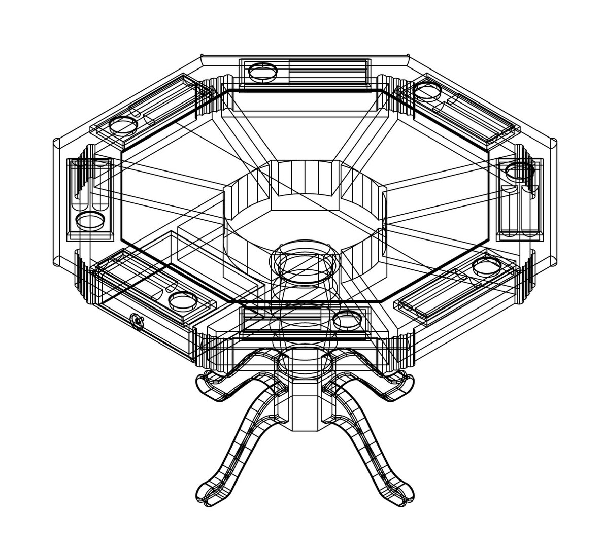 3d model card poker table
