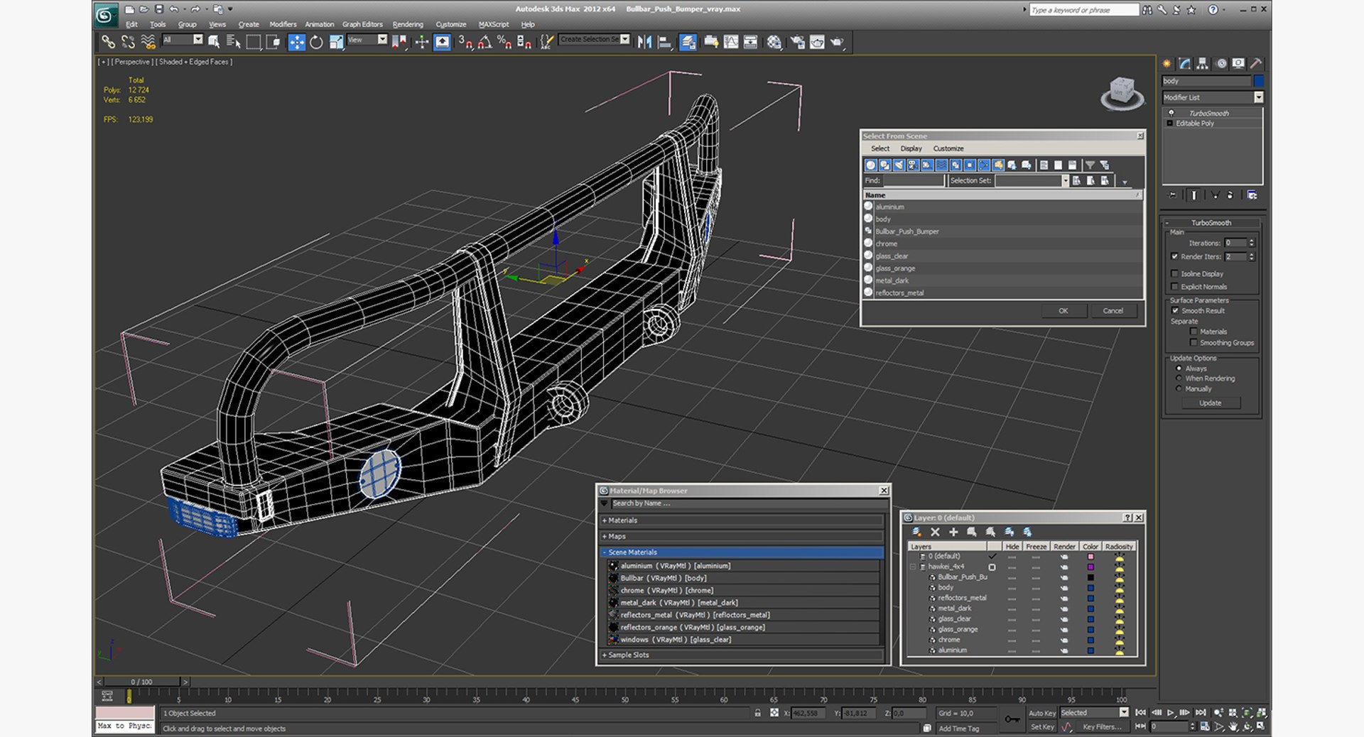 3D Model Bullbar Push Bumper - TurboSquid 1361744