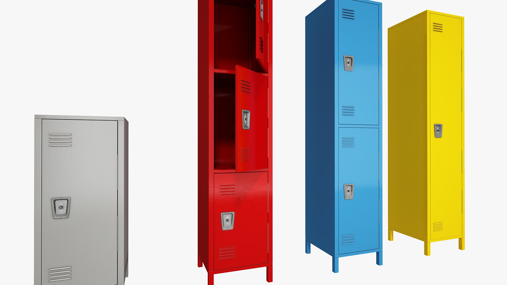 3D Steel Locker Family - TurboSquid 1909430
