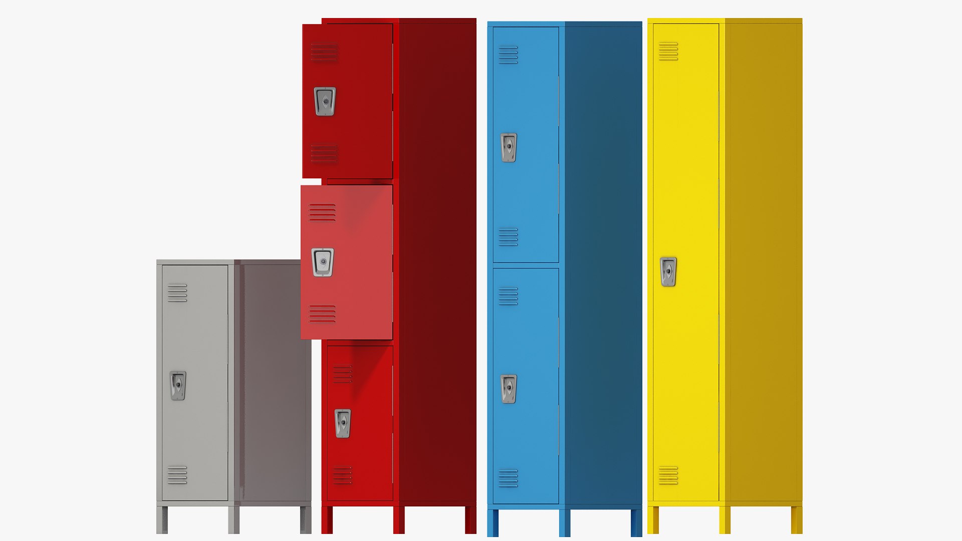 3D Steel Locker Family - TurboSquid 1909430