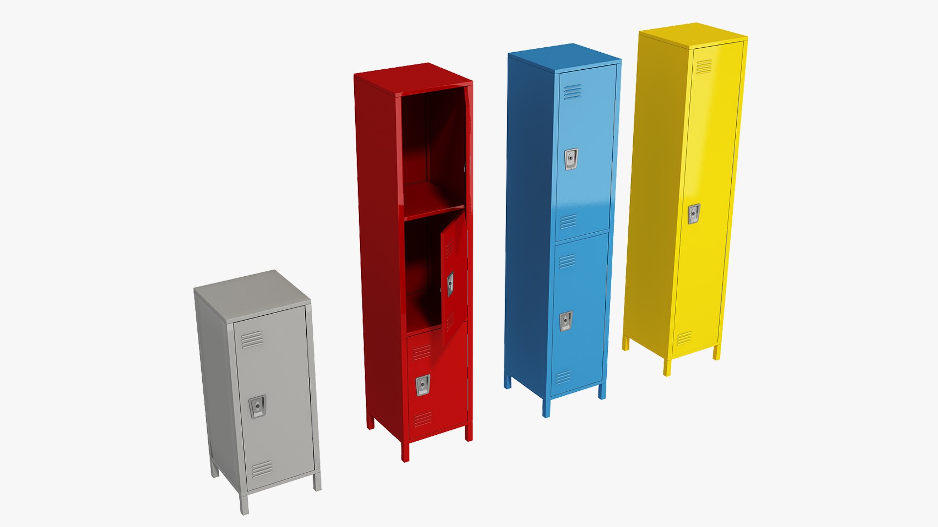 3D Steel Locker Family - TurboSquid 1909430