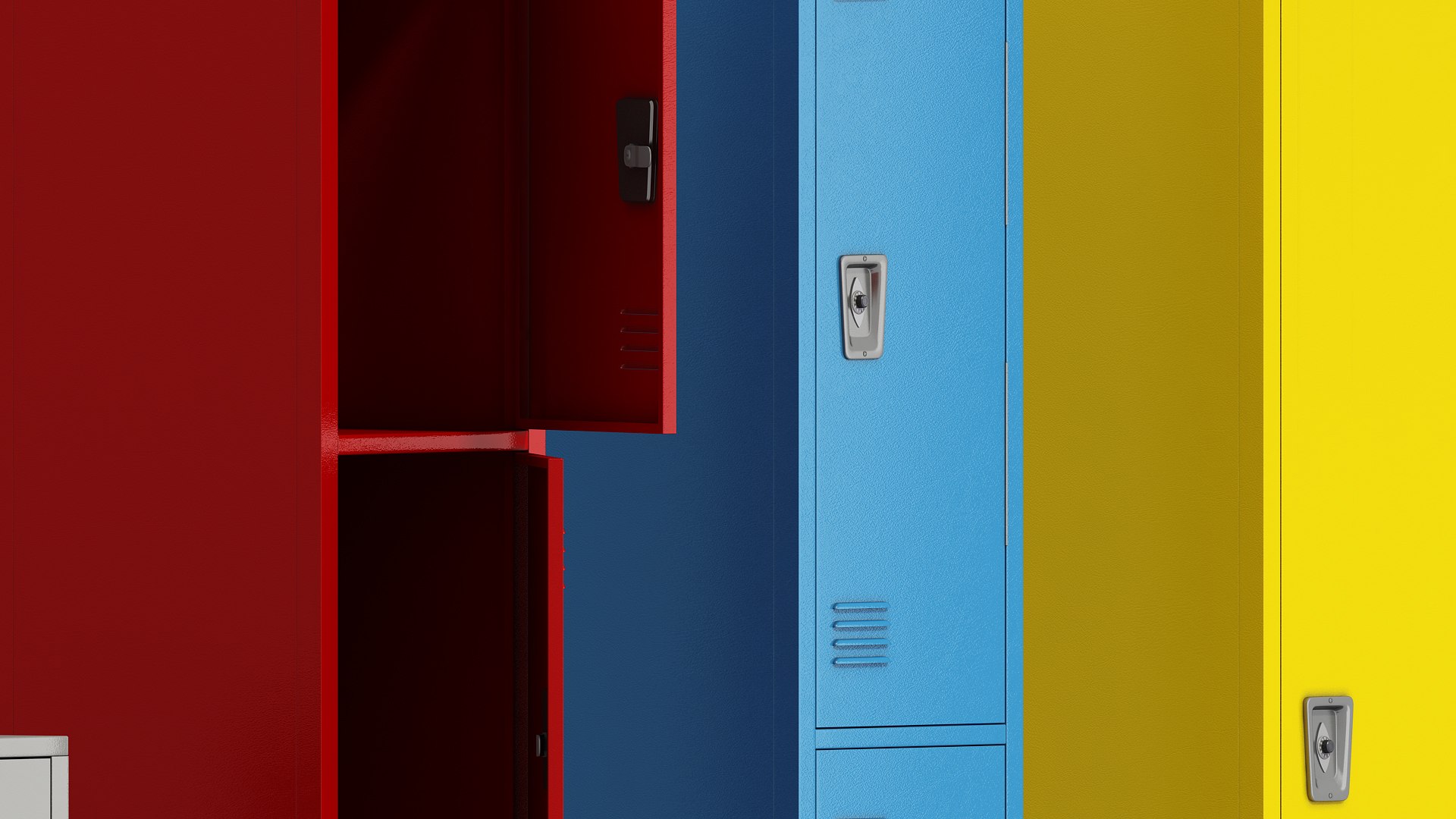 3D Steel Locker Family - TurboSquid 1909430