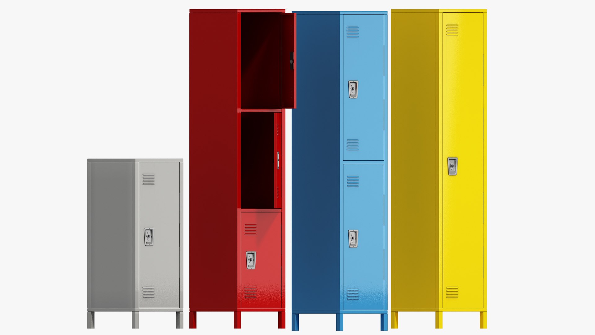 3D Steel Locker Family - TurboSquid 1909430