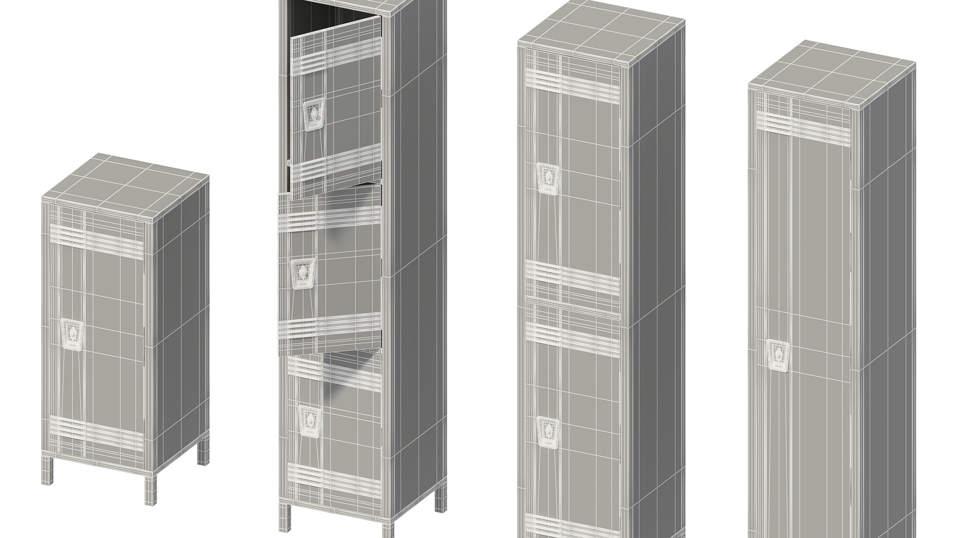3D Steel Locker Family - TurboSquid 1909430
