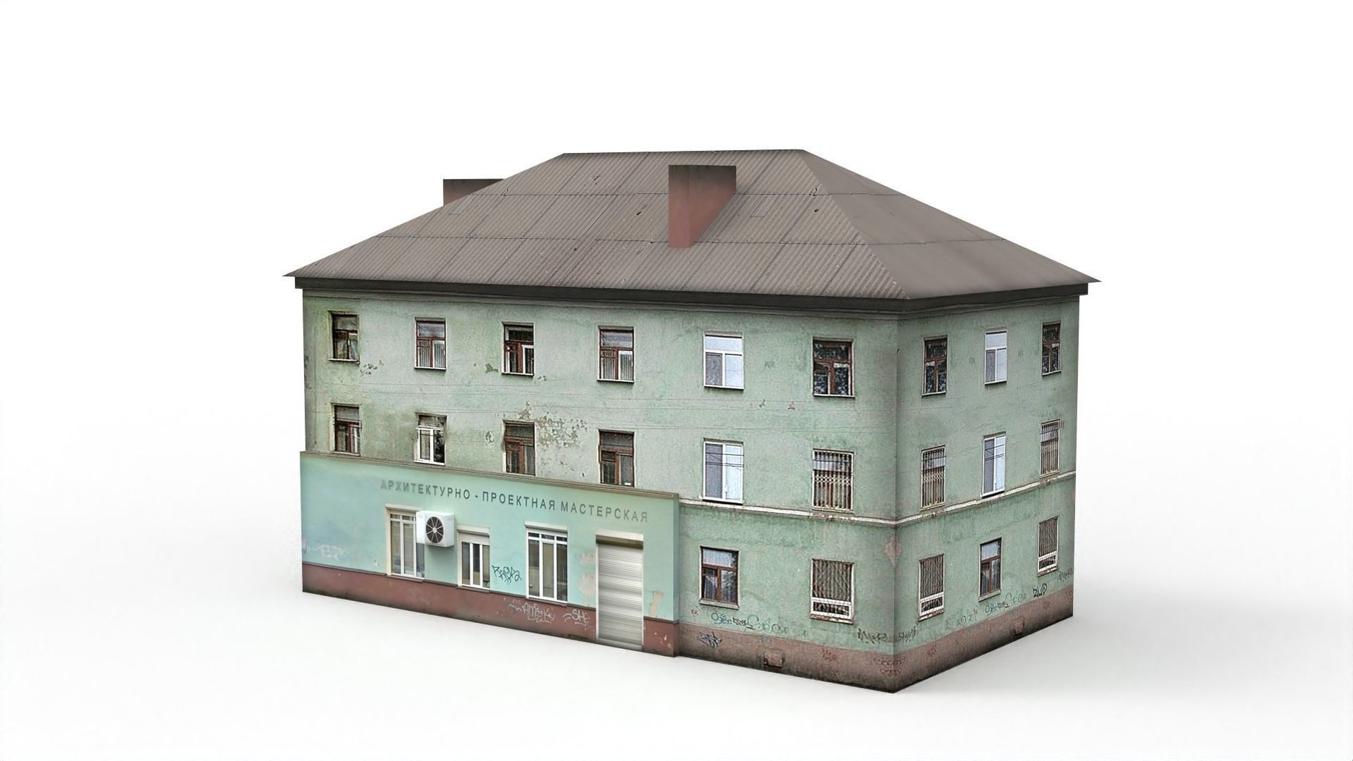 3D Three-storey Residential Building - TurboSquid 1727437