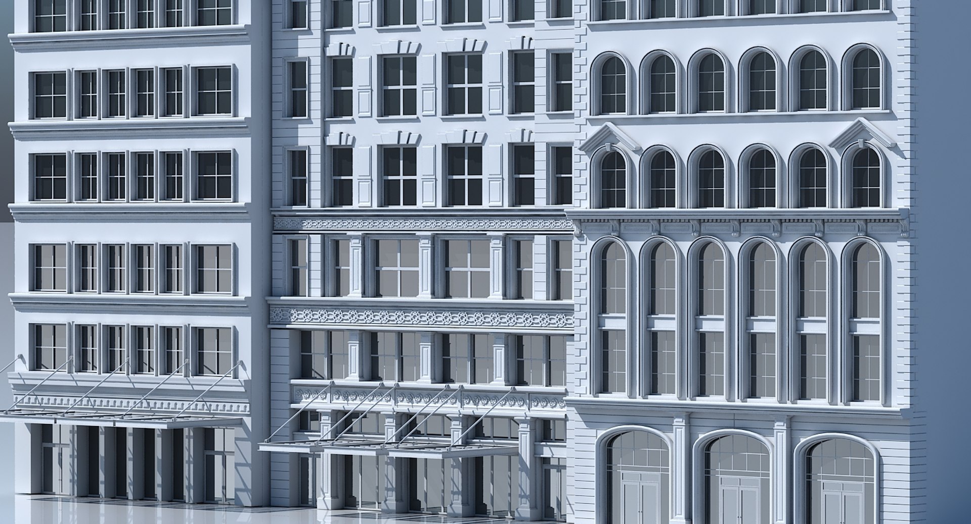 Tenement Building Facades 3D Model - TurboSquid 1303002
