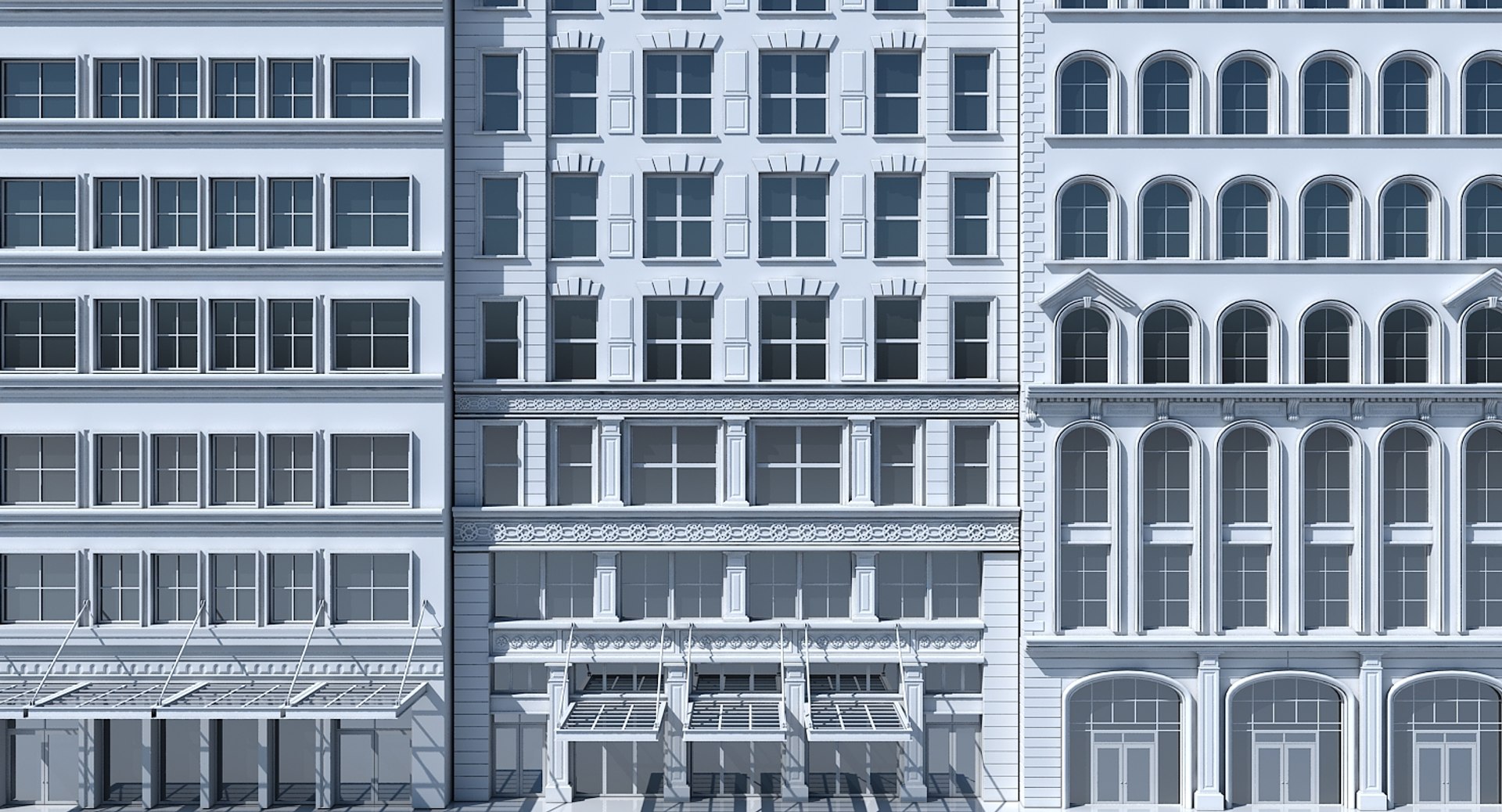 Tenement Building Facades 3D Model - TurboSquid 1303002