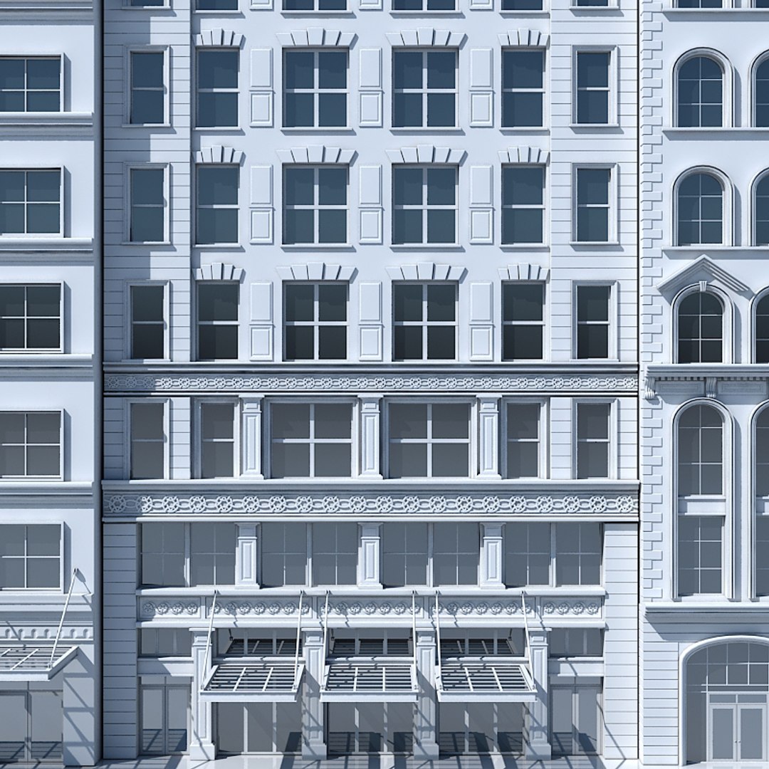 Tenement Building Facades 3D Model - TurboSquid 1303002