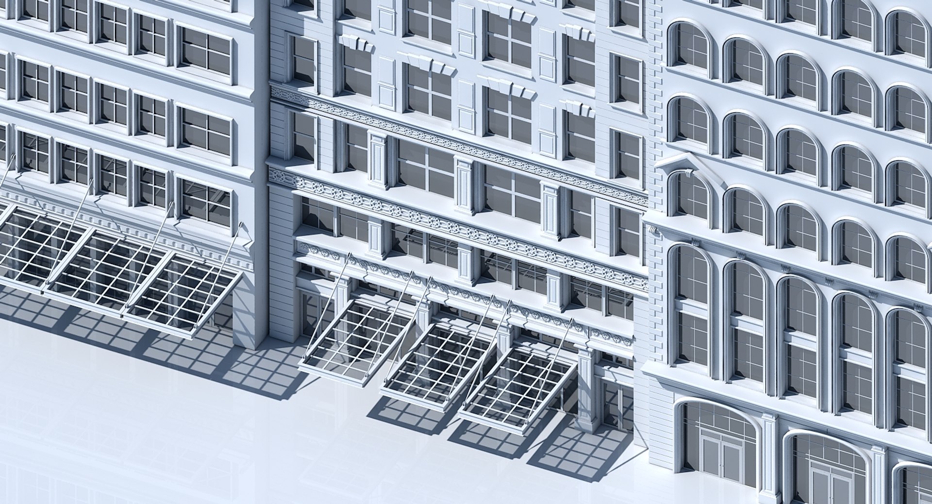 Tenement Building Facades 3D Model - TurboSquid 1303002