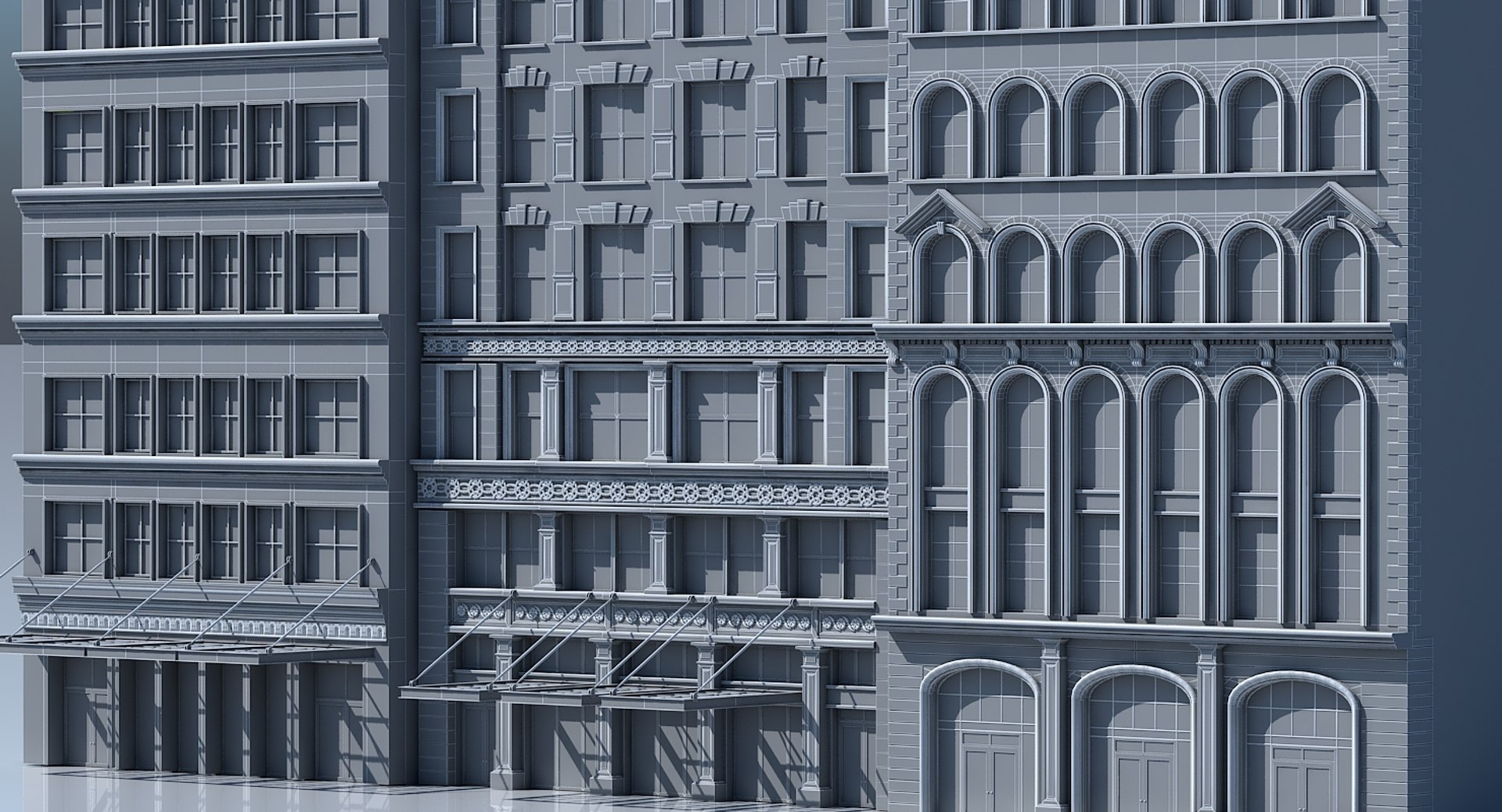 Tenement Building Facades 3D Model - TurboSquid 1303002