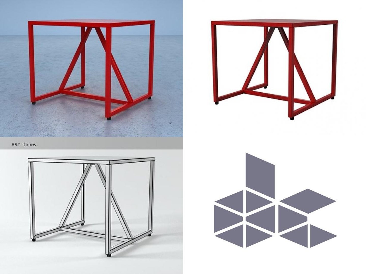 Strut table 3D - TurboSquid 1185093