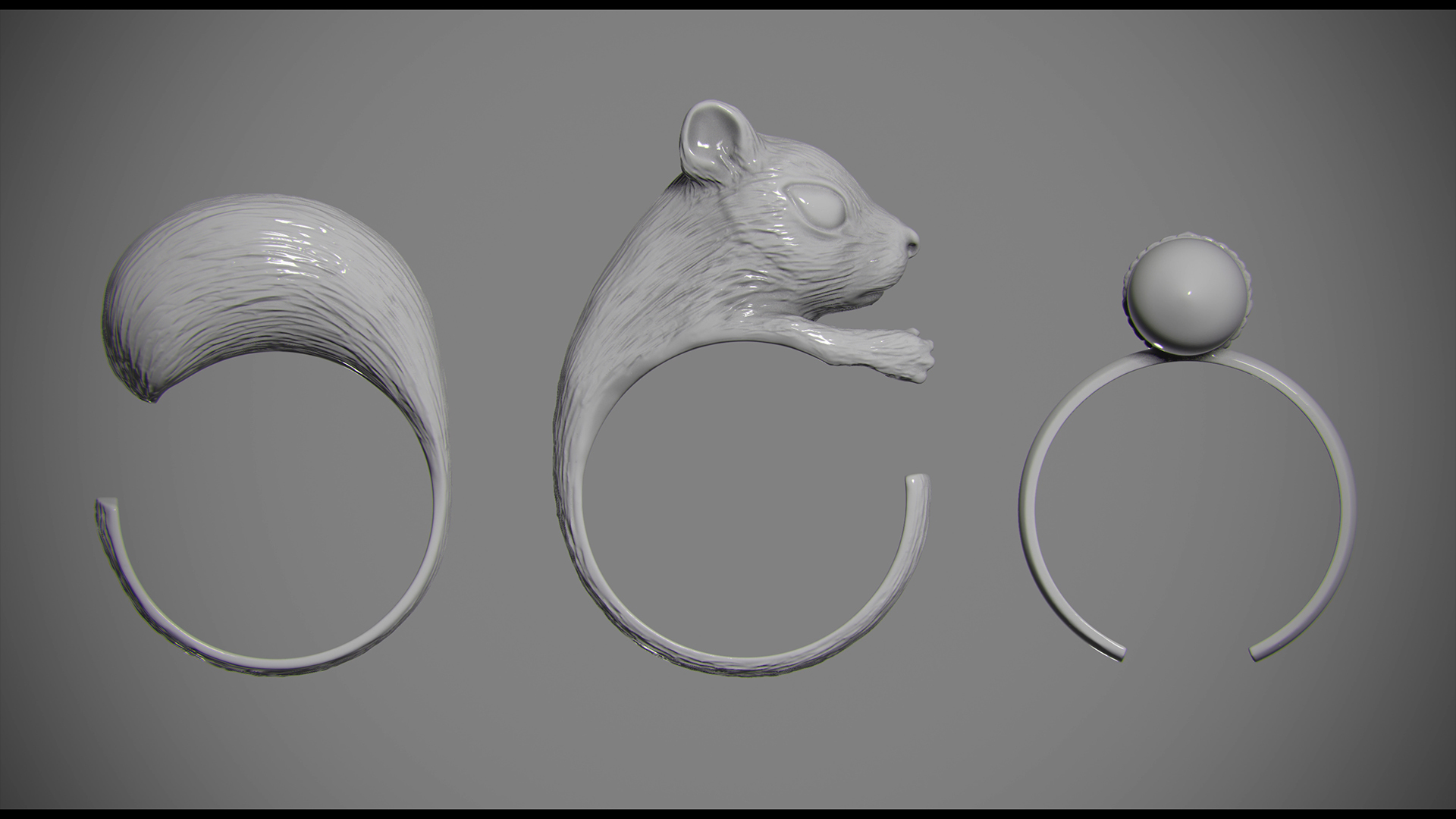 3D Squirrel Acorn Ring - TurboSquid 1685345