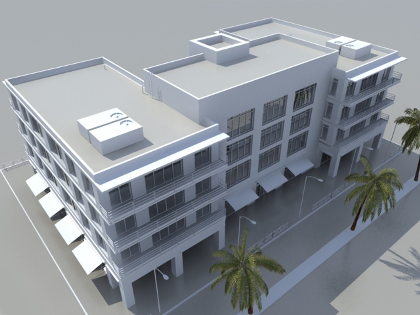 3d Model City Block Commercial Building Office