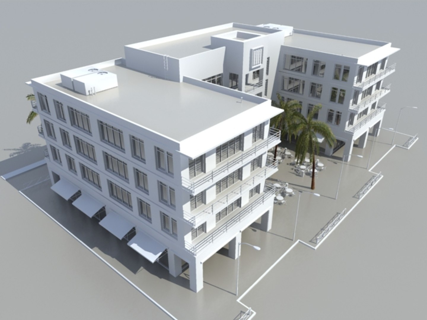 3d Model City Block Commercial Building Office