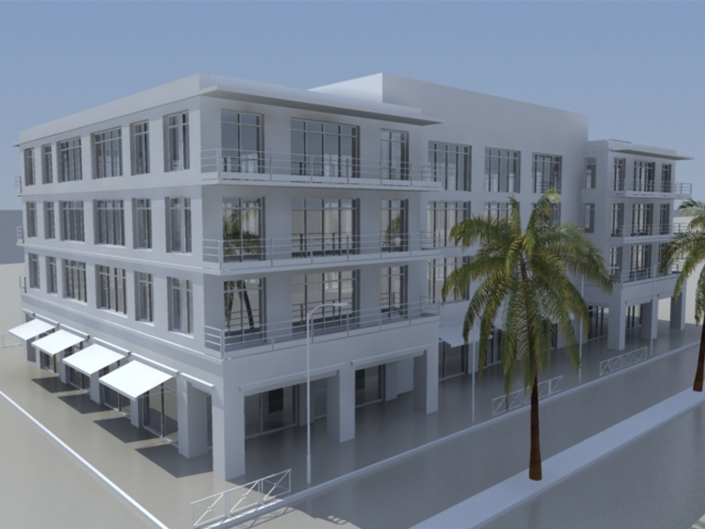 3d Model City Block Commercial Building Office