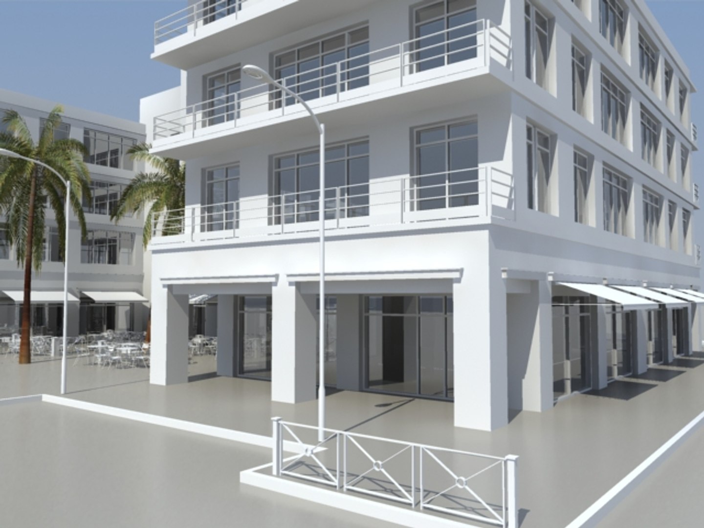 3d Model City Block Commercial Building Office