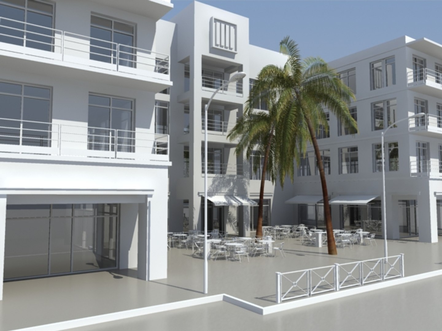 3d Model City Block Commercial Building Office