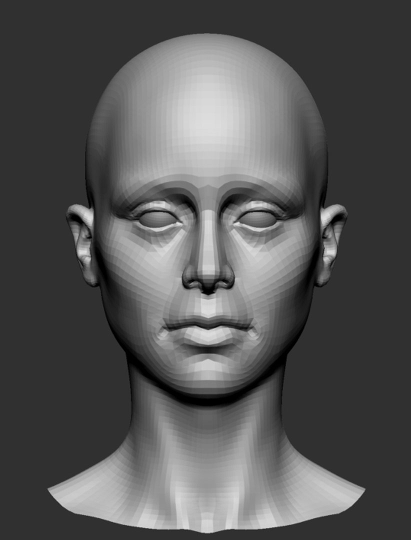 Obj Female Head Base Mesh
