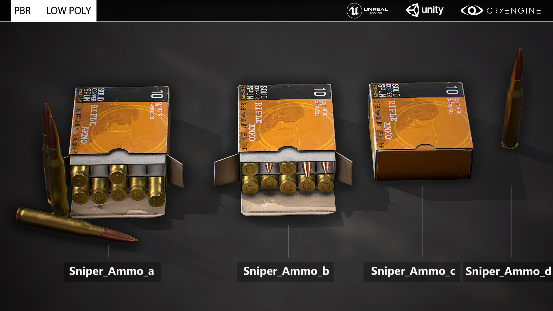 Realistic Sniper Ammo Pack - PBR Game Ready 3D - TurboSquid 1767669