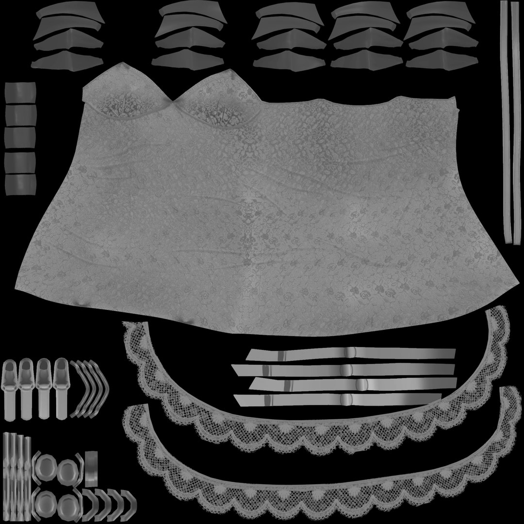 Cami Lingerie With Garters 3D Model - TurboSquid 1767955