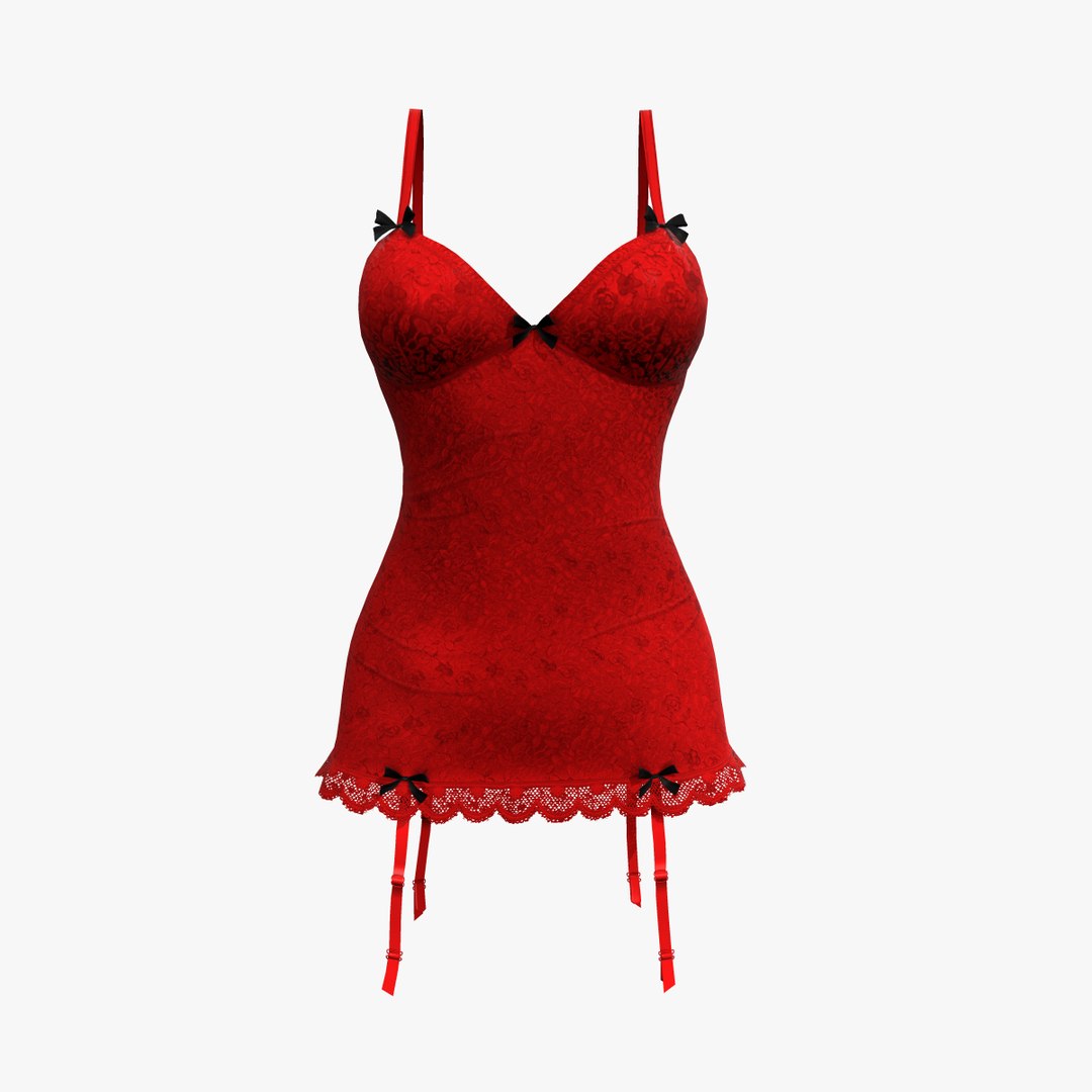 Cami Lingerie With Garters 3D Model - TurboSquid 1767955