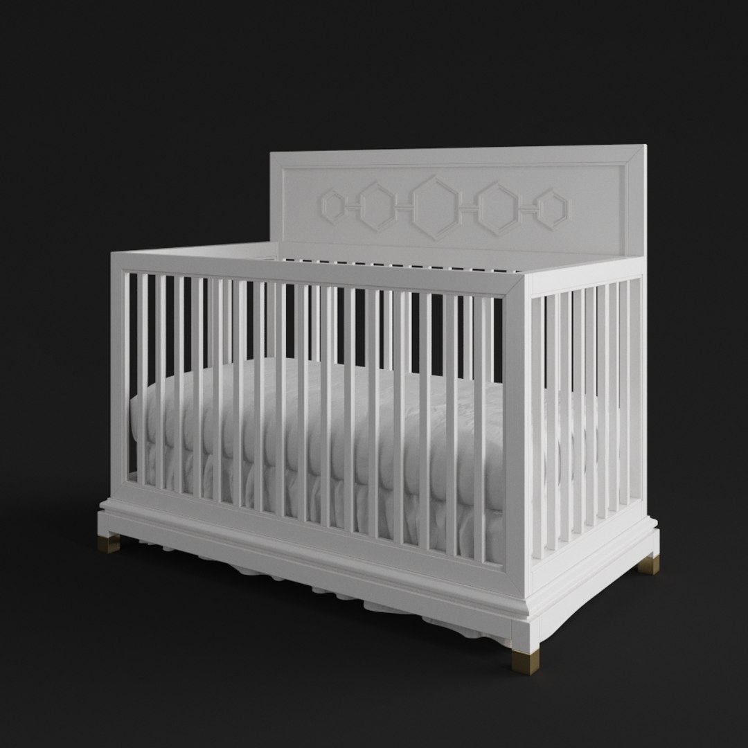 3D jonathan deluxe convertible crib model - TurboSquid 1221167