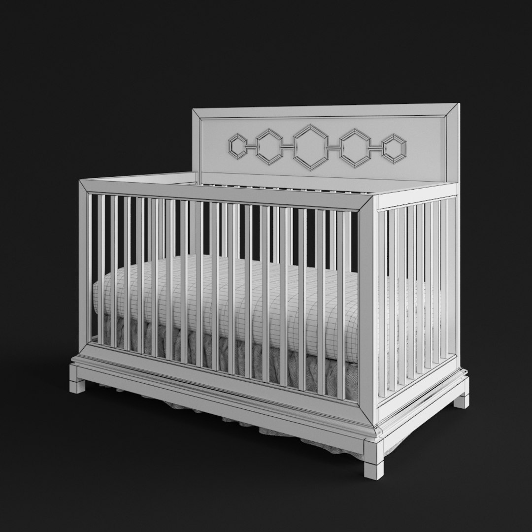 3D jonathan deluxe convertible crib model - TurboSquid 1221167