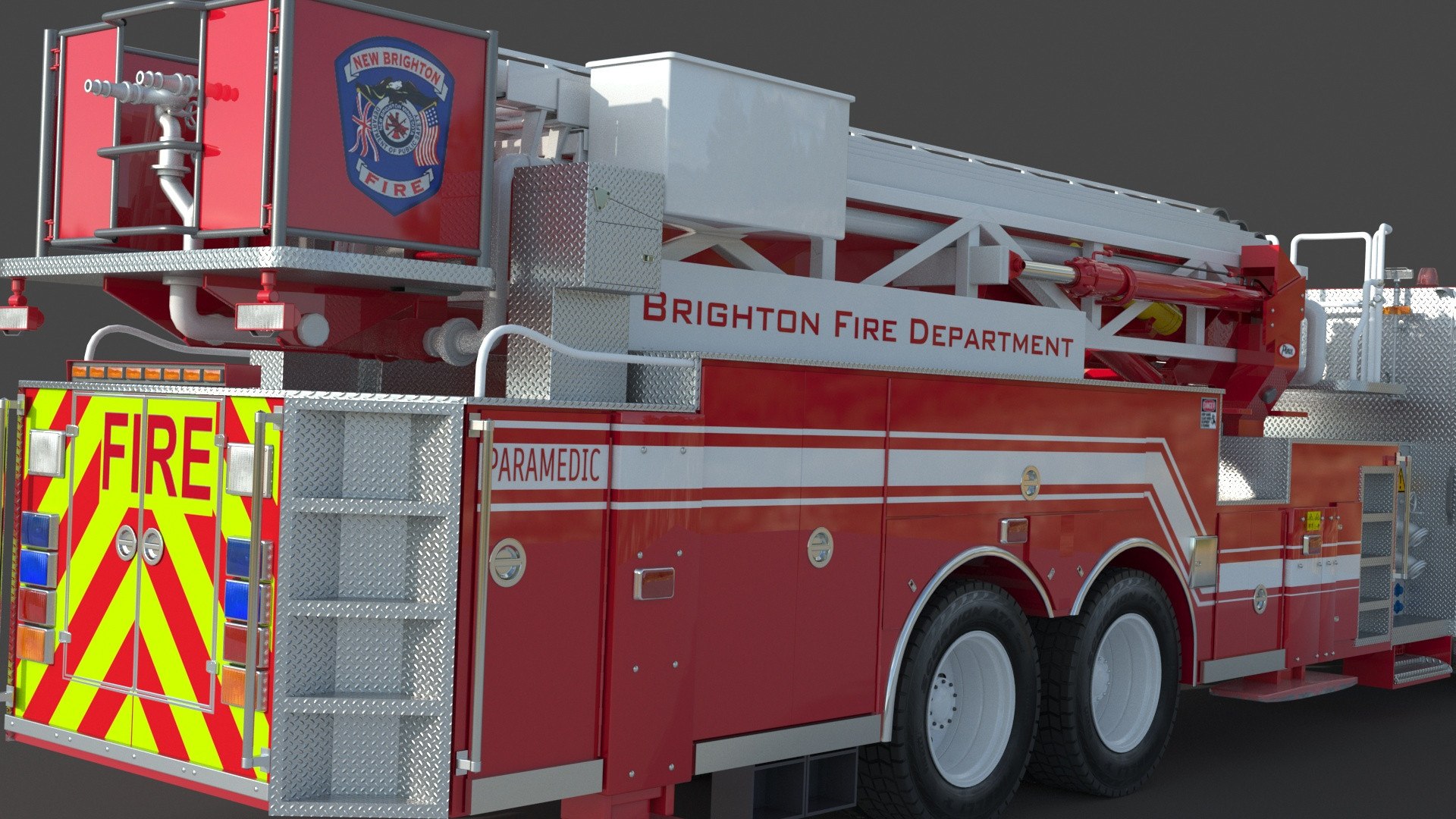 Brighton Fire Aerial Pierce 1 3D Model - TurboSquid 2335626