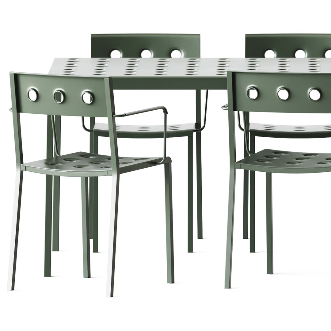 3D Outdoor Balcony Dining Armchair And Table By Hay Model - TurboSquid ...