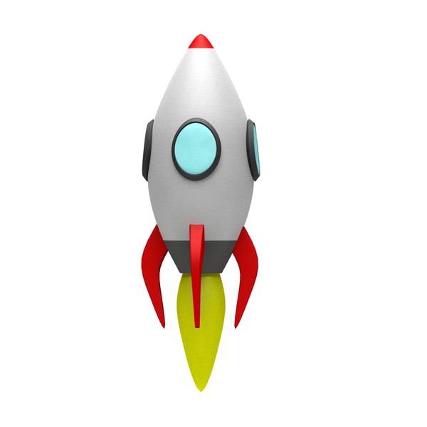 3d model cartoon toon rocket