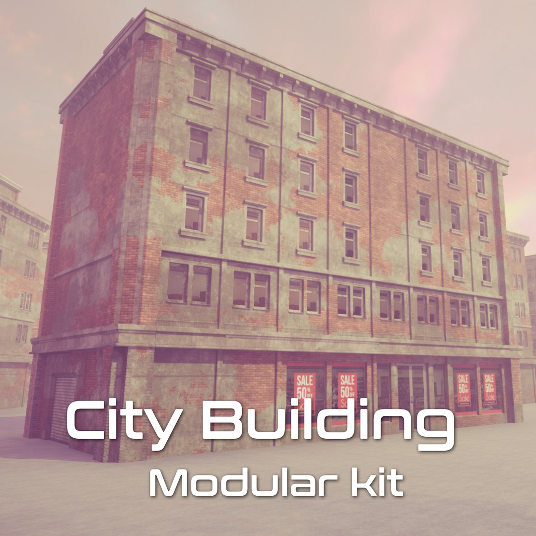 3D City Building Modular Kit - TurboSquid 1383029
