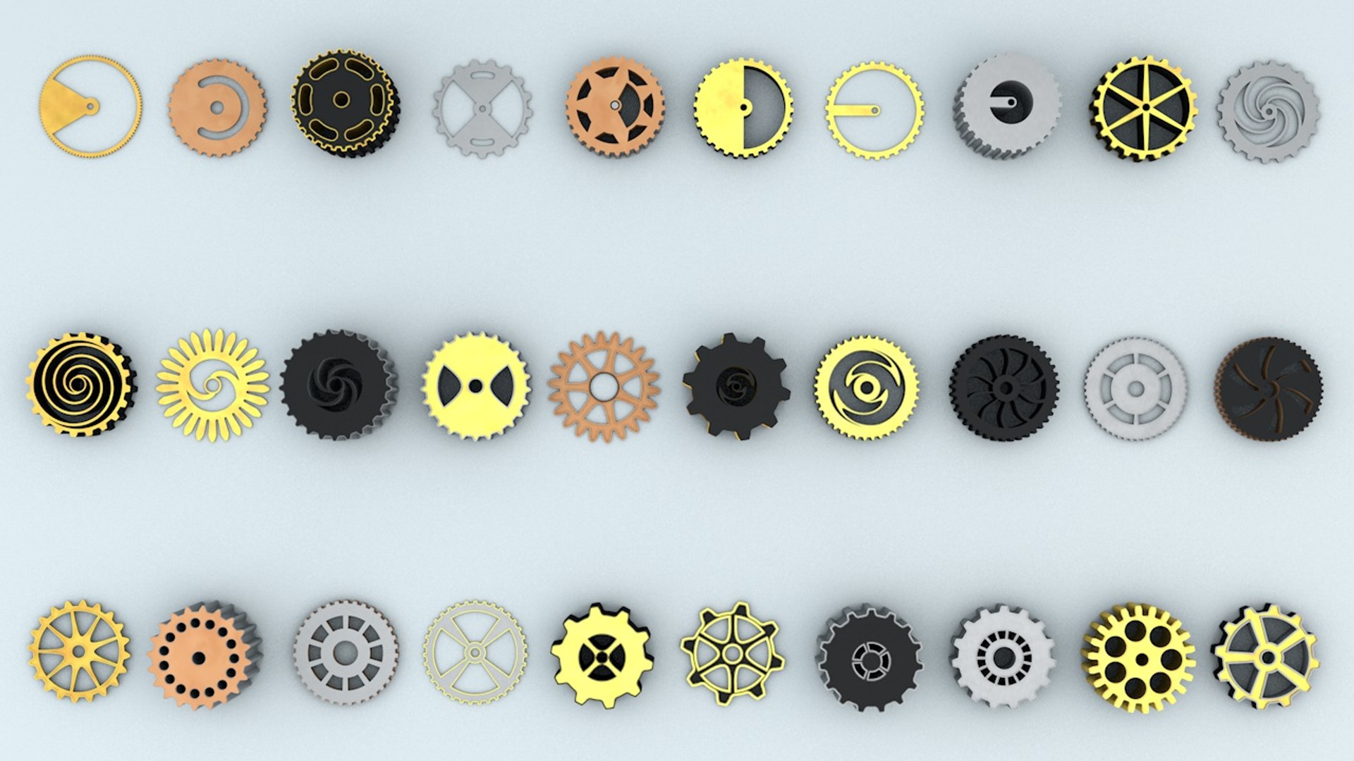 3D Design Steampunk Cogwheels Model - TurboSquid 1156845