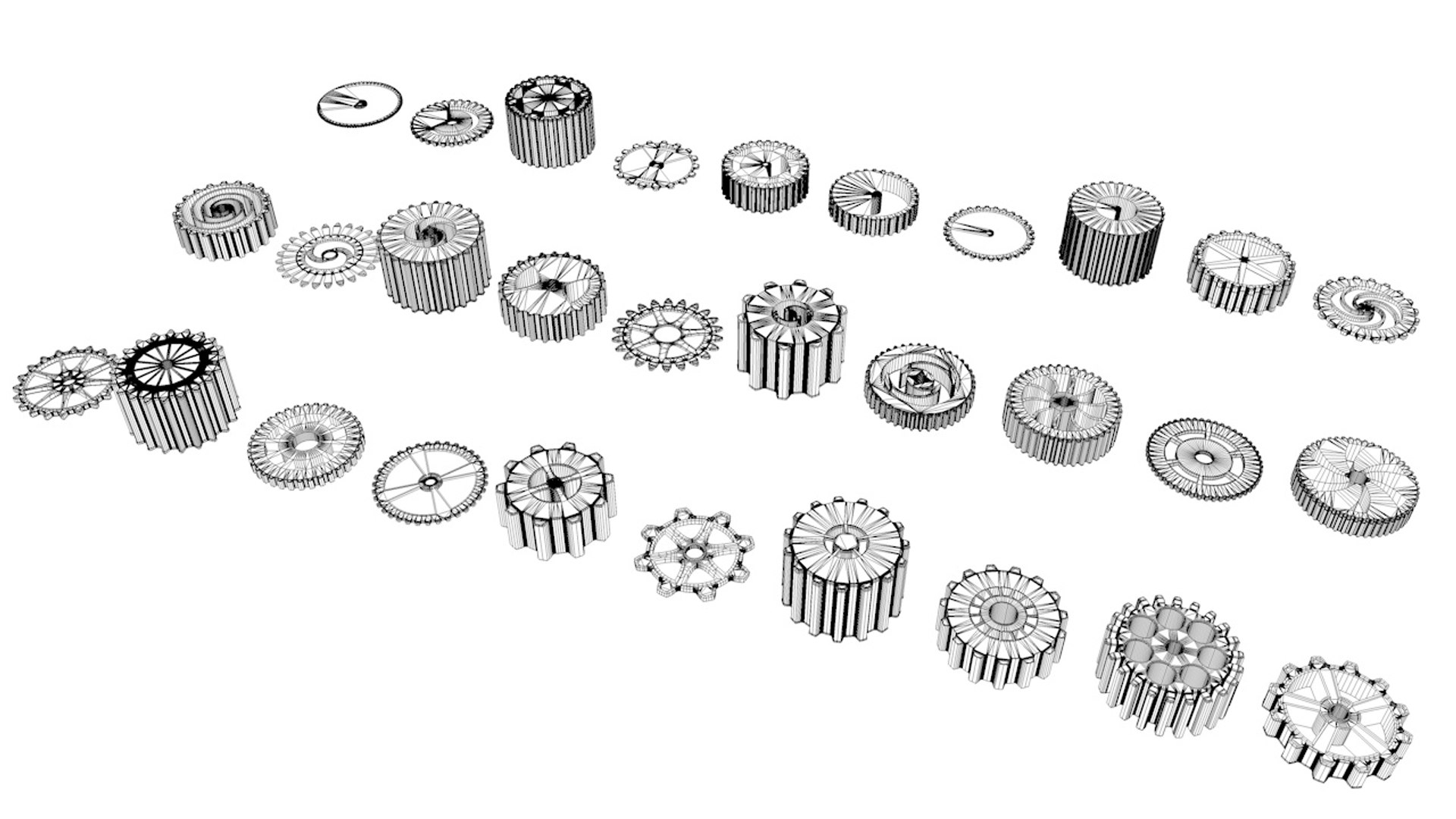 3D Design Steampunk Cogwheels Model - TurboSquid 1156845
