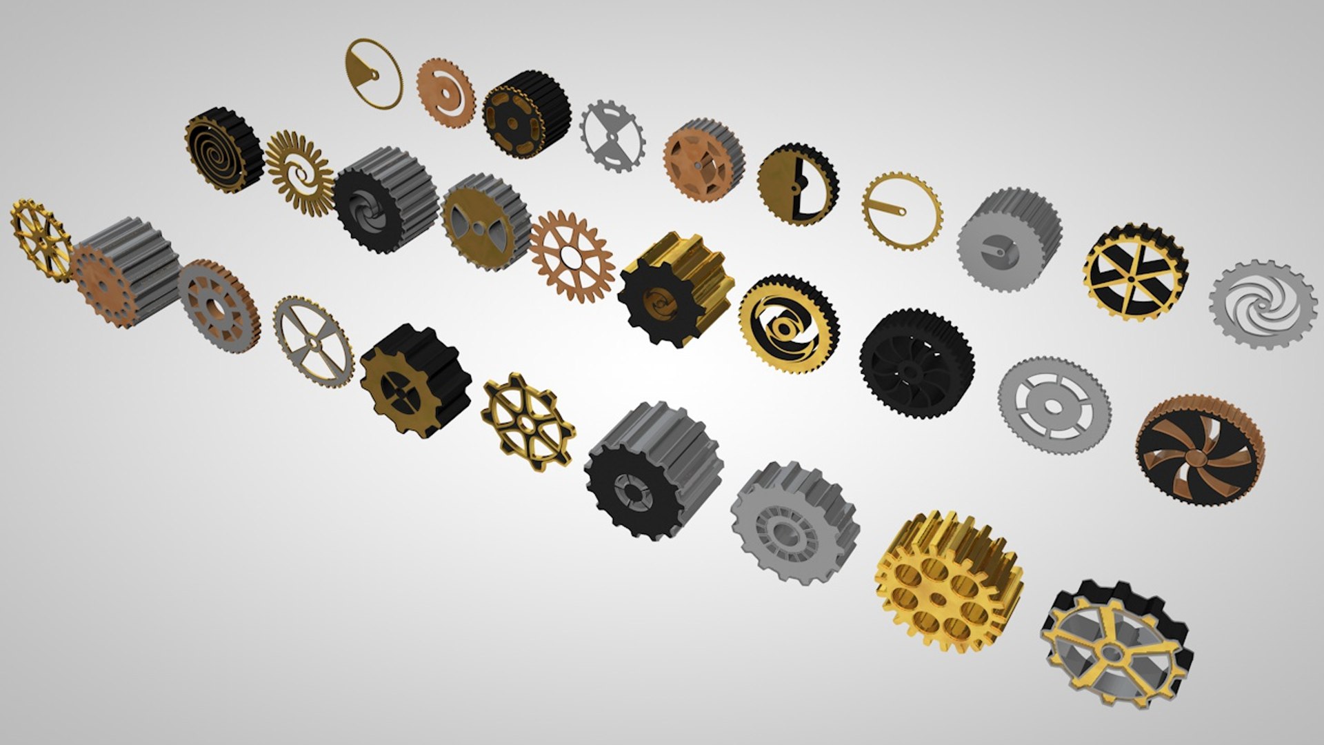 3D Design Steampunk Cogwheels Model - TurboSquid 1156845