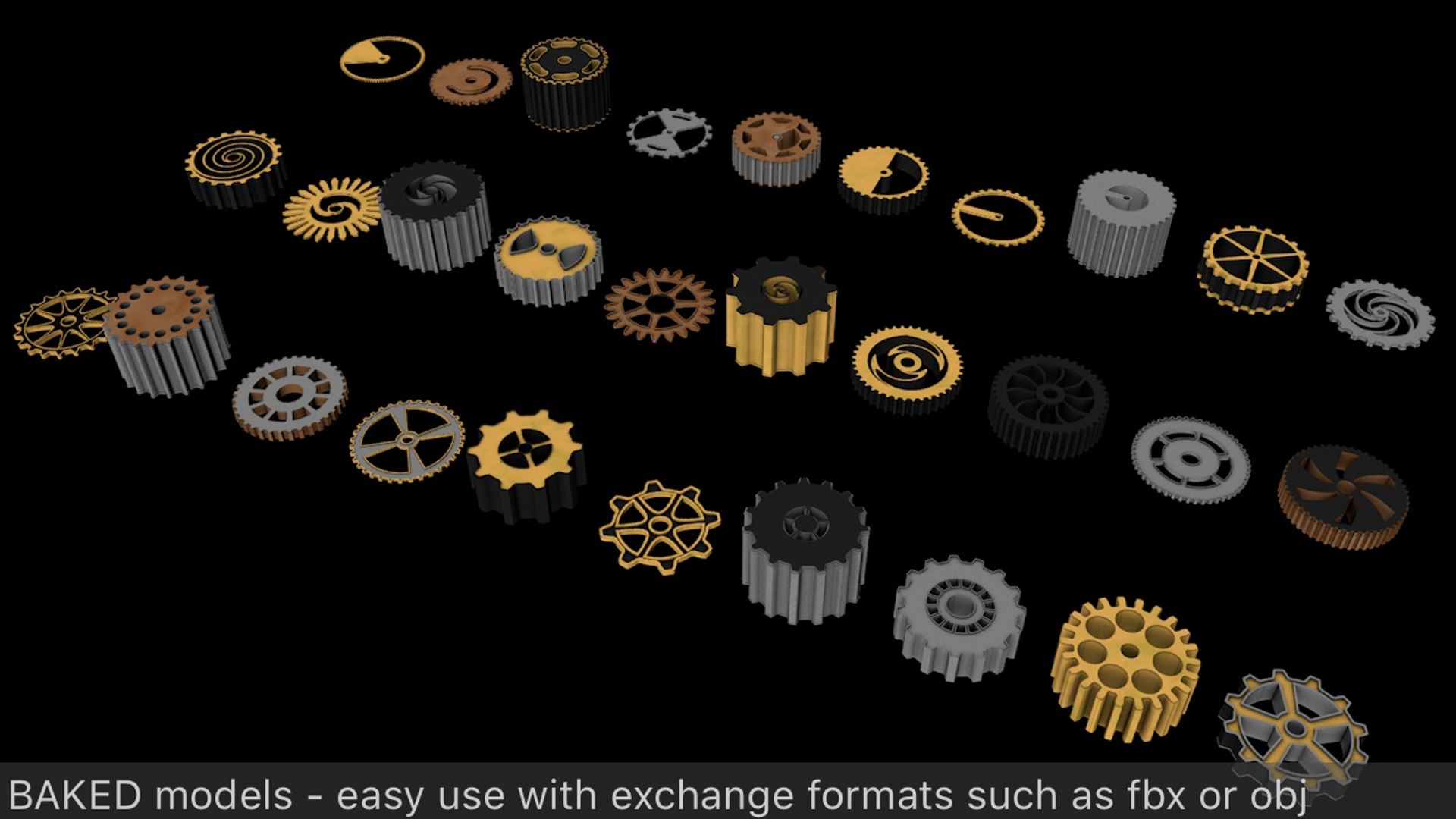 3D Design Steampunk Cogwheels Model - TurboSquid 1156845