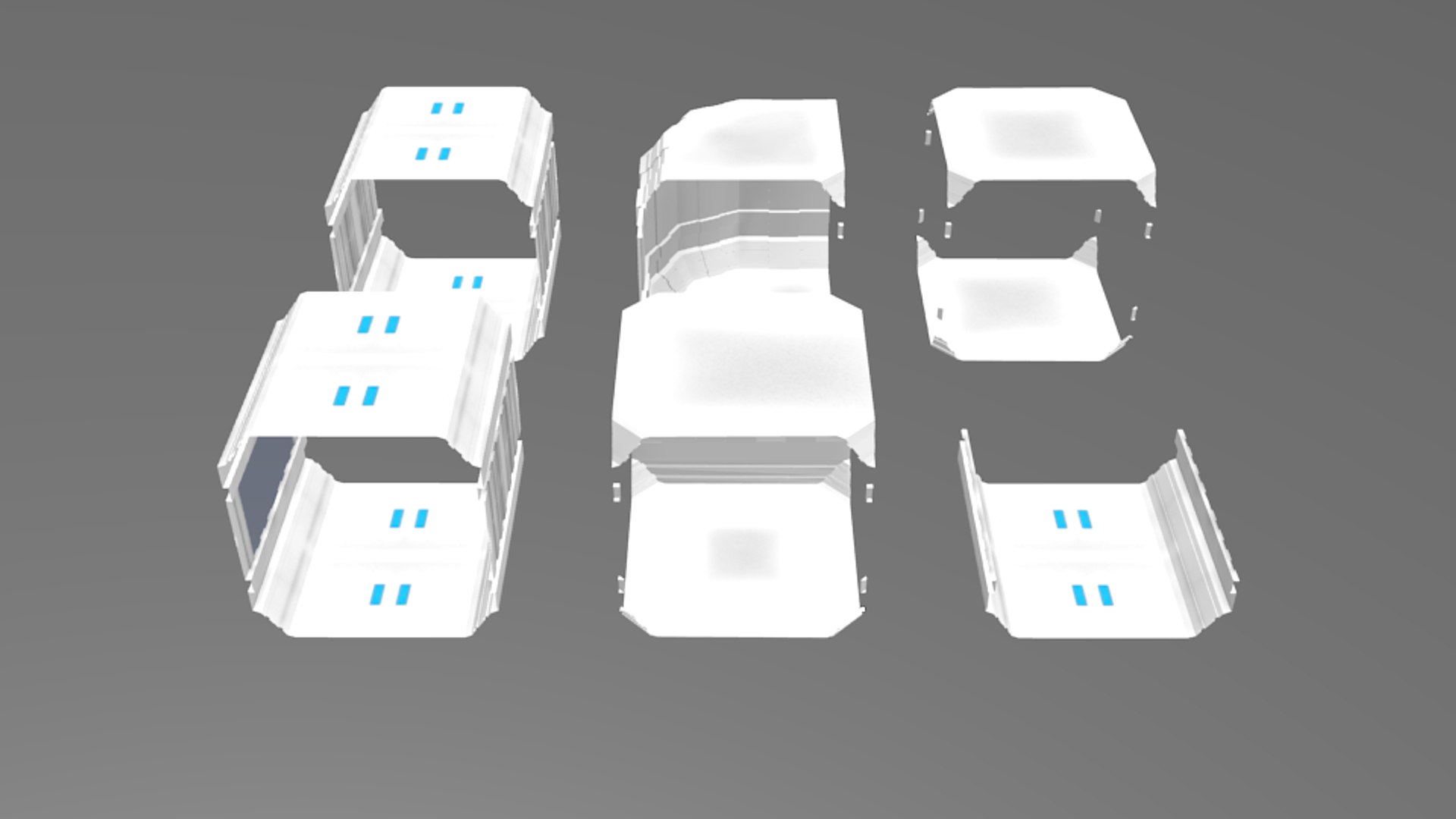 modular corridors 3d 3ds