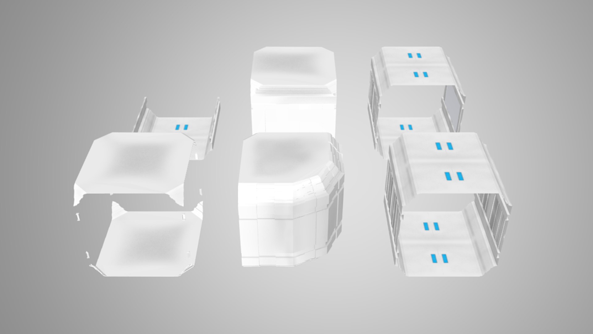 modular corridors 3d 3ds