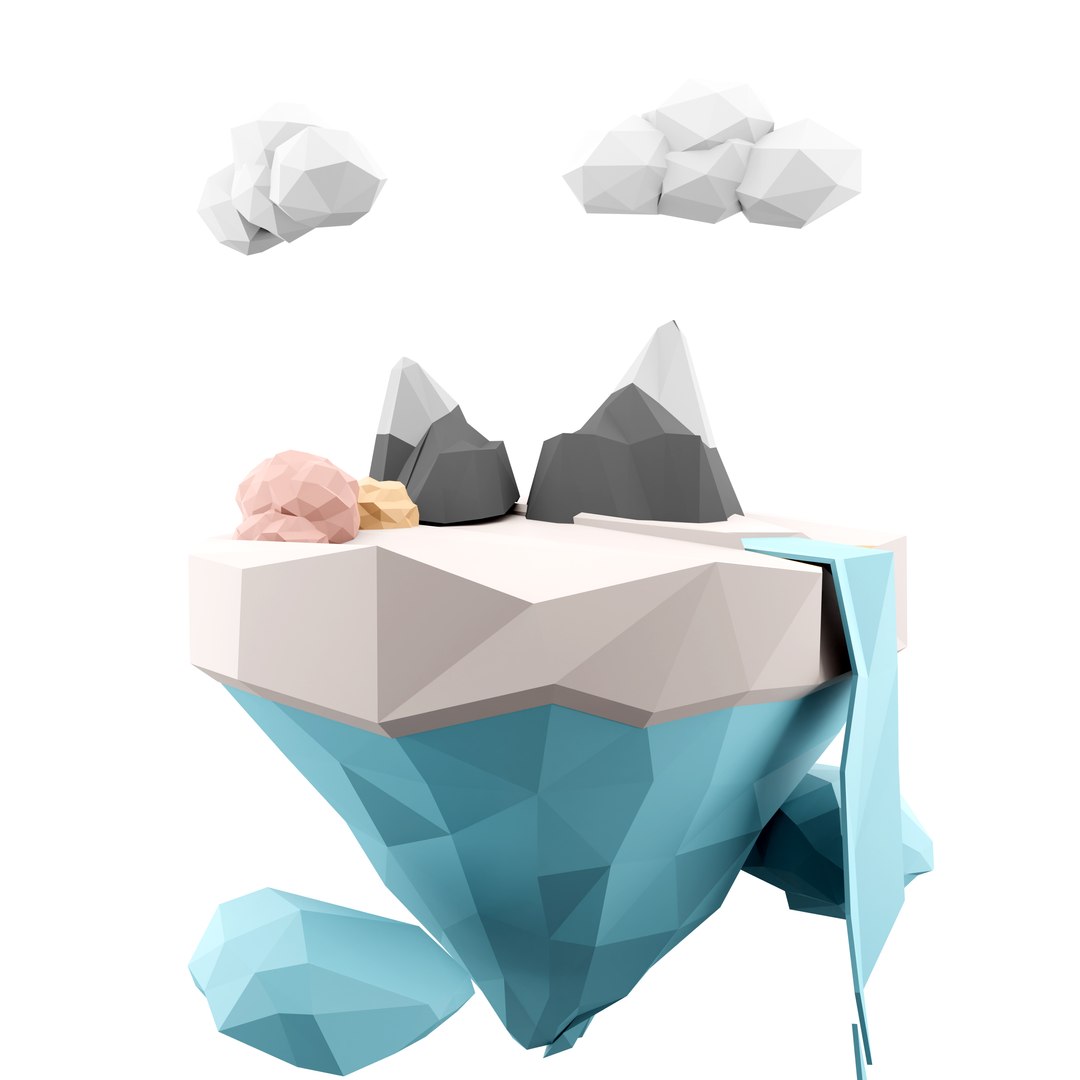 3D 3d Fantasy White Island Flying In Weightlessness Icon - TurboSquid ...